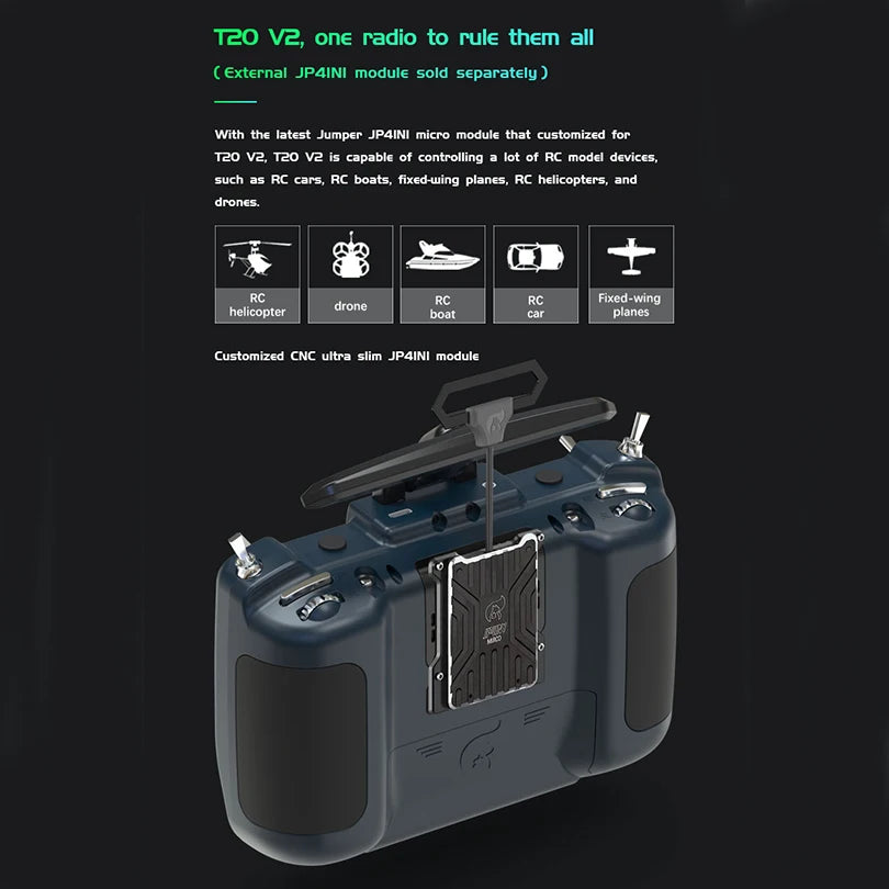 2024 Jumper T20S T20 V2 ExpressLRS ELRS 2.4G 915MHz 1W RDC90 HALL VS ...