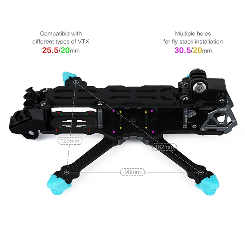 Axisflying MANTA 3.6inch Squashed-X Carbon Fiber Frame Kit Wheelbase ...