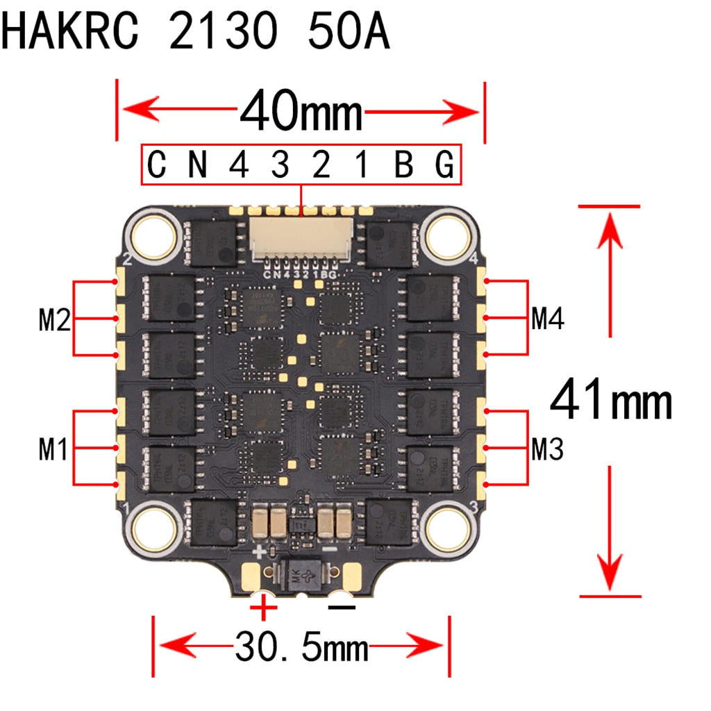HAKRC F405 V2 F4 Mini Flight Controller Dual BEC W/ 45/50/60A 4in1 ES ...
