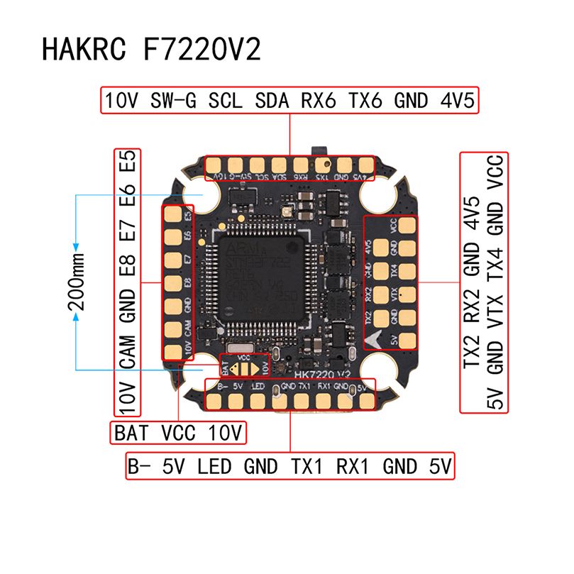 HAKRC F405 V2 F722 V2 Mini Flight Controller 2-6S Barometer Gyroscope ...