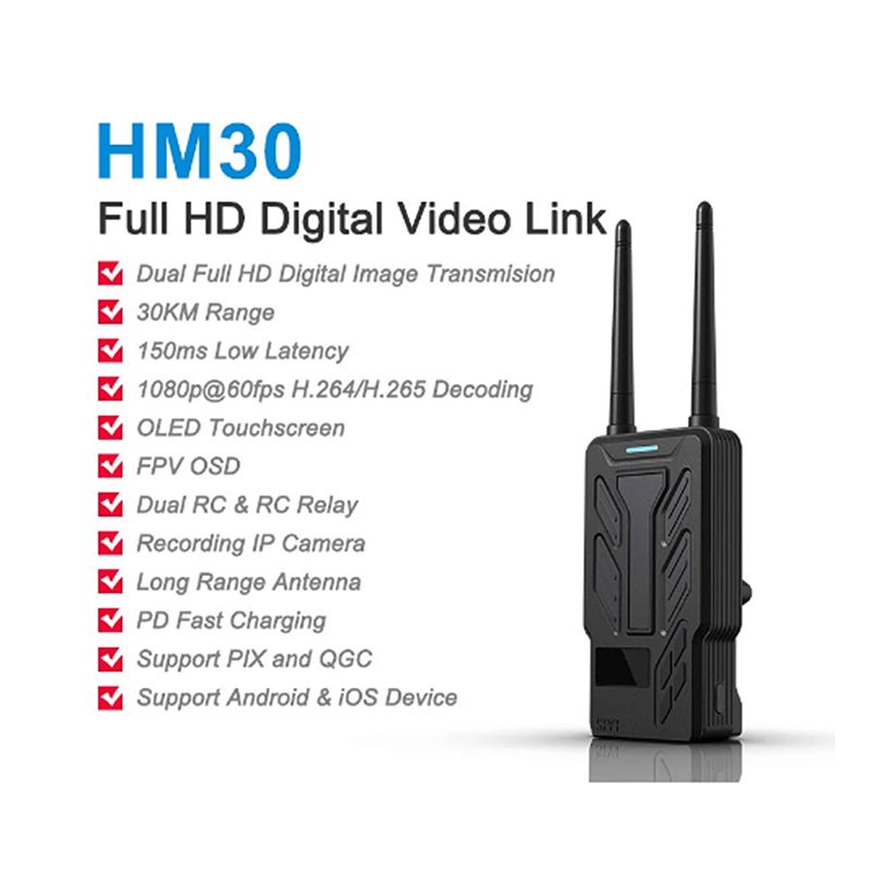 SIYI HM30 Full HD Digital Video Link Radio System Transmitter Remote ...