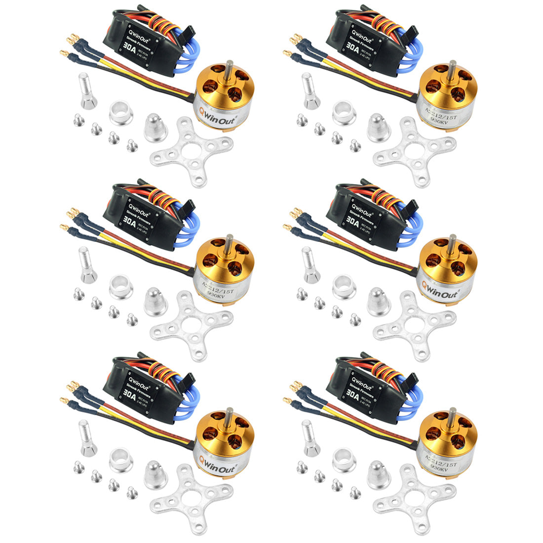 QWinOut A2212 930KV Brushless Outrunner Motor 15T + 30A Speed Control